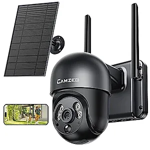 4G LTE Cellular Security Camera Wireless Outdoor - 2K No WiFi Security Camera - 24/7 Record Color Night Vision PIR Motion Detect 2-Way Talk Included SIM Card（AT&T Verizon T-Mobile Sprint） IP66