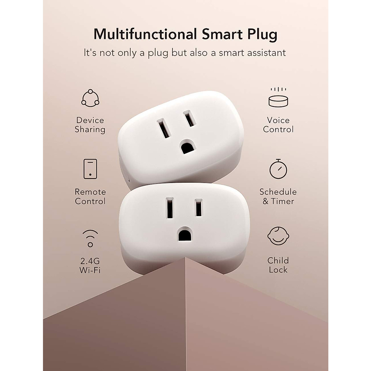 Nooie Bluetooth Smart Plug, WiFi Mini Smart Outlet, Remote/Voice Control, Works with Alexa Google Home, Schedule Timer, Child Lock, ETL Certified, 2.4G (4 Packs)