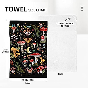 Bapcoku Kitchen Towels Decorative Set Absorbent Dish Towels for Kitchen Farmhouse Home Decor (Mushroom Moth, 16x24 inch)