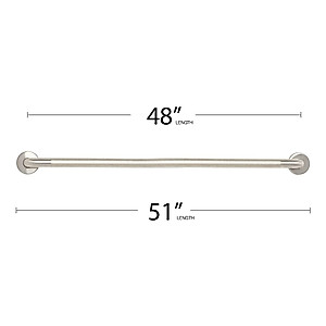 Seachrome 48" Wall Mount Grab Bar, 1 ¼" Diameter, Concealed Flanges, ADA Compliant, Peened with Satin Ends