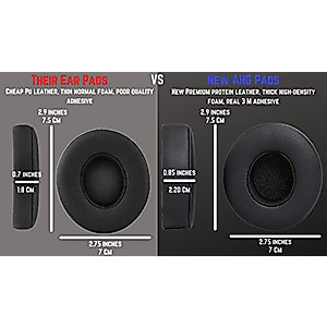 Premium Replacement Solo 3 Ear Pads/Solo 2 earpads Cushions. Compatible with Beats Solo 3 Headphones/Beats Solo 2 Headphones (Black). Premium Protein Leather | High Density Foam | Extra Thick