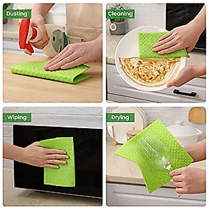 Homaxy Swedish Dishcloths for Kitchen, 6 Pack Reusable and Washable Cellulose Sponge Cloths Dish Towels, Absorbent and No Odor Paper Towels for Dishes ＆ Counters, Assorted