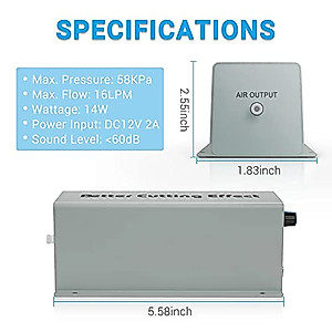 ORTUR Selected Laser Air Assist for Laser Cutter, 16L/min Airflow Air Assist Pump Kit for Most Laser Engraver and Cutter, Low Noise, Clean Surface & Smooth Edge