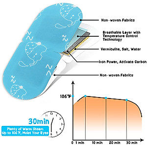 HOMEFOX 16 Pack Steam Eye Mask for Dry Eye Care - Bulk Disposable Heating Eye Mask for Dark Circles and Puffiness Relief Soothing Moisturizing Warm Eyes Care Pads Relax Therapy, Fragrance Free