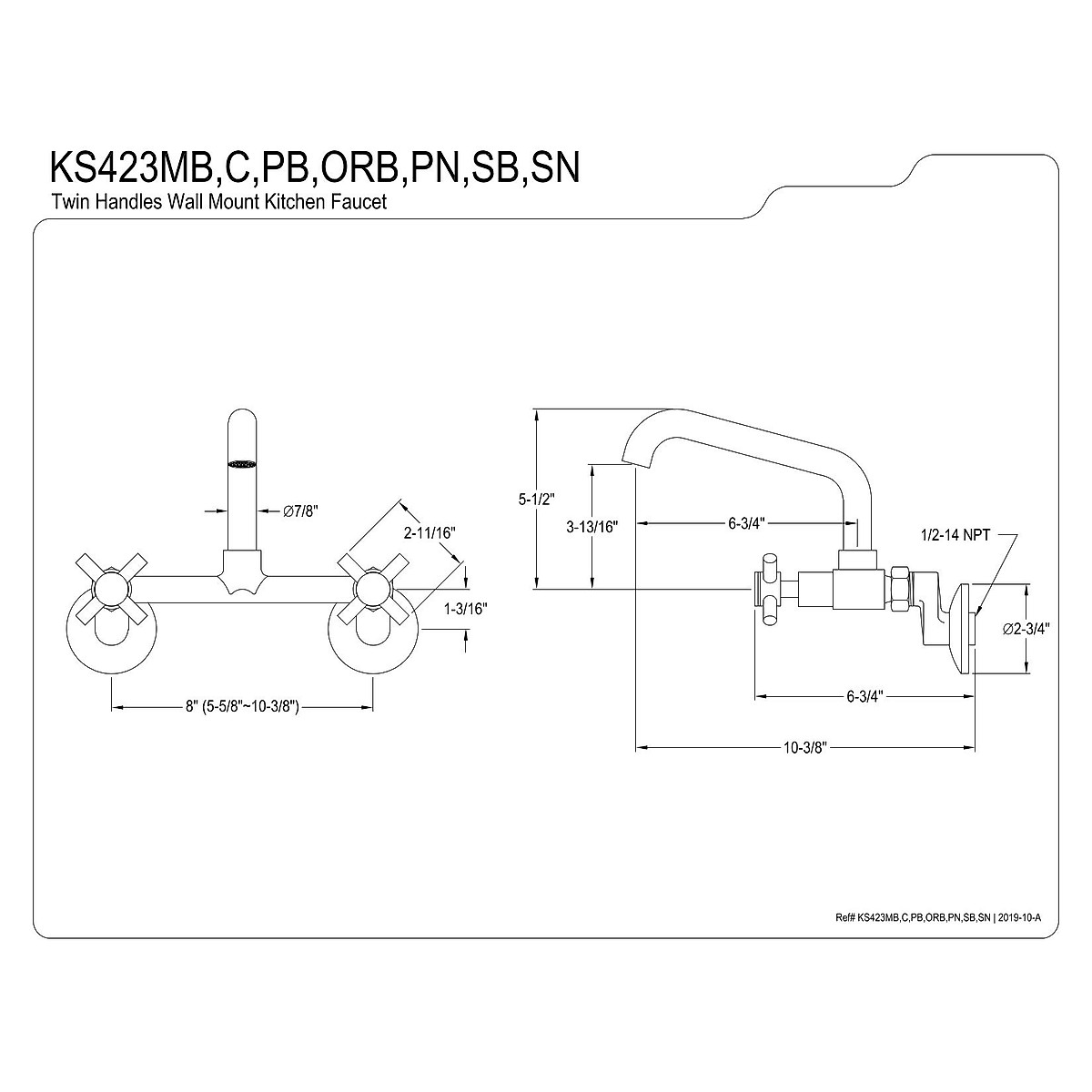 Kingston Brass KS423PN Concord Kitchen Faucet, Polished Nickel