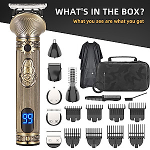 REHOYO Beard Trimmer for Men, Electric Razor Shavers for Men w/Case, Cordless Hair Clipper T-Blade Trimmer, Mens Grooming Kit for Nose Ear Body Face Mustache -180 Mins Shaving, Father Gifts for Him
