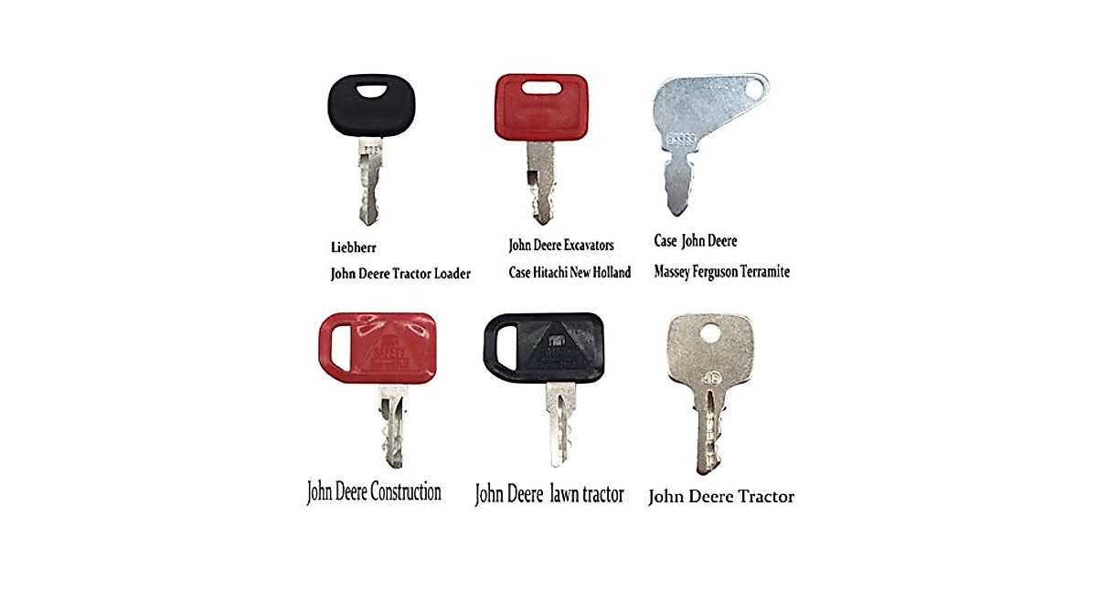 6 Keys Ignition Key Set for John Deere Construction Equipment