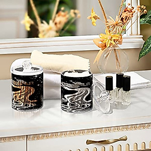 Blueangle 2 Pack Mermaid Octopus Qtip Holder Dispenser for Cotton Ball, Cotton Swab - Plastic Apothecary Jar Set for Bathroom Canister Storage Organization（1151）