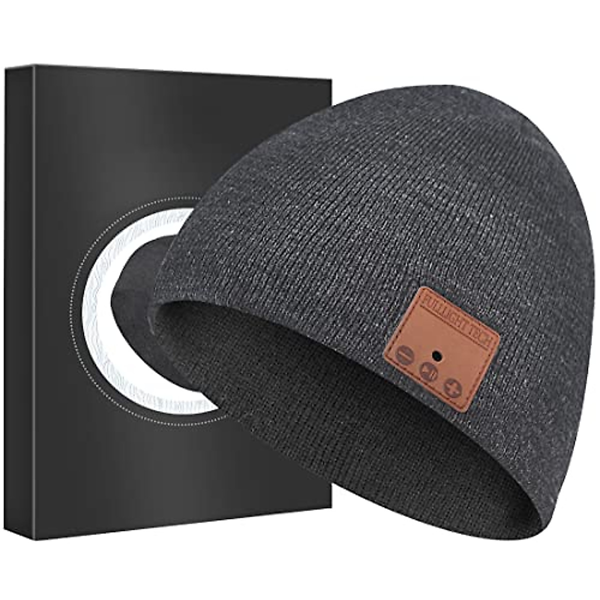 Bluetooth Beanie Headphones Hat Unique Christmas Tech Gifts Dark Gray