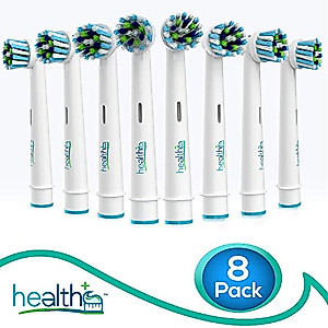 Compatible Oral B Braun Criss-Cross Replacement Heads for Electric Toothbrushes - 8-Pack | Standard Tooth Brush Heads with Dupont