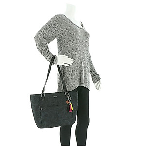 Sakroots womens Bag in Eco-twill, Large & Roomy With Zip Closure, Sustainable Durable Design, Lining Made fro Tote, Black Spirit Desert, One Size US