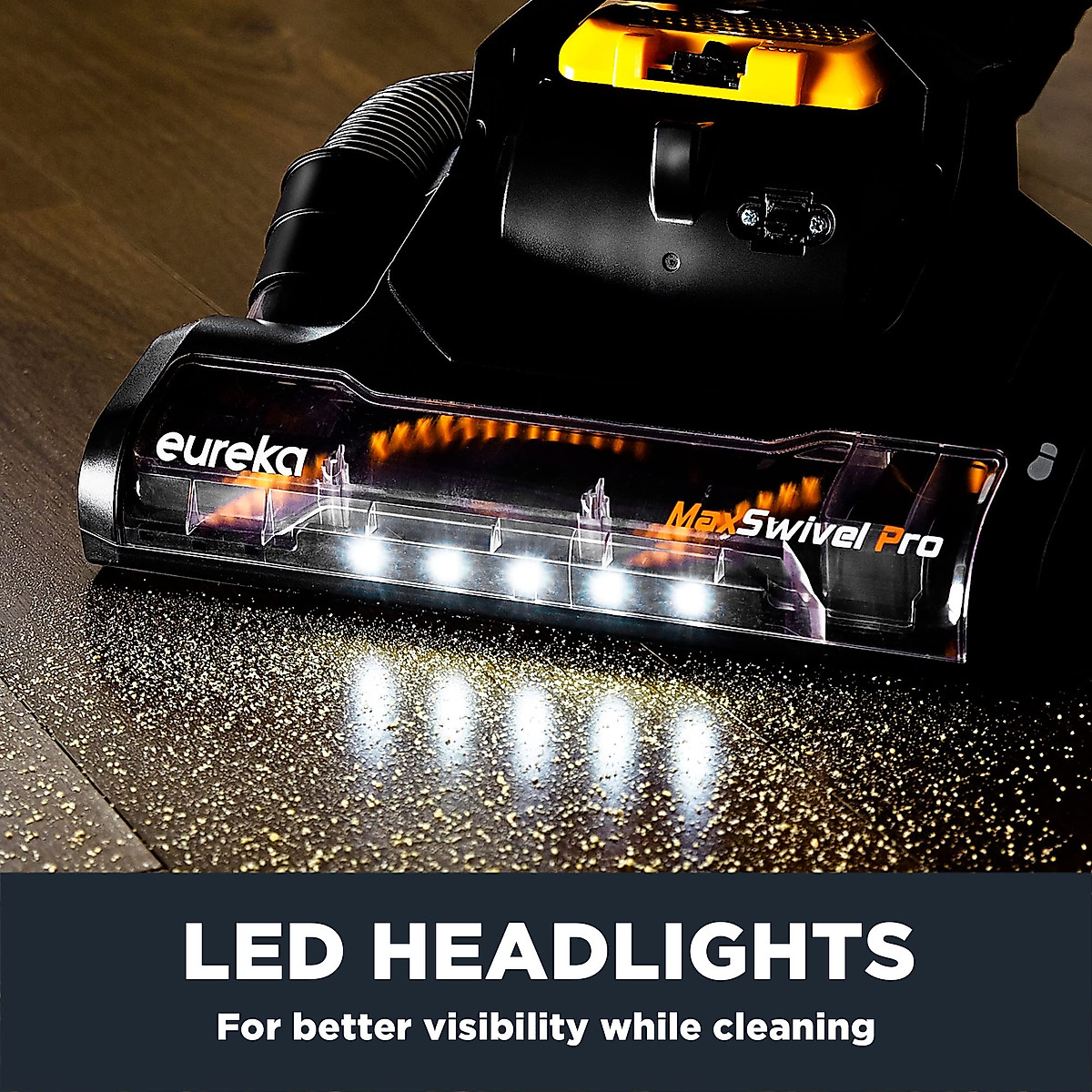 Eureka Powerful Carpet and Floor, Household Cleaner for Home Bagless Lightweight Upright Vacuum, MaxSwivel Pro NEU350 with Pet Tool, Yellow