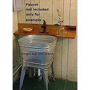 Square Wash Tub with standard 1-1/2" tailpiece Kitchen Sink Basket Drain Strainer (Double tub with standard 1-1/2" tailpiece drain and stand)