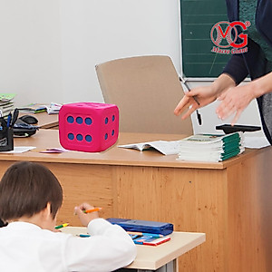 Macro Giant 6 Inch Soft Foam Jumbo Big Playing Dice, Set of 4,Neon Color, Math Teaching, Teaching Aids, Board Games, Kid Toy