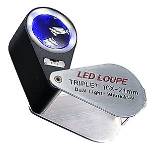 10 x 21mm Mini Folding Illuminated Loupe Jewelry Magnifier Pocket with LED Light, for Gems Jewelry Jewelers Eye Rocks Stamps Coins Watches Hobbies Antiques Gems