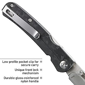 CRKT Kith EDC Folding Pocket Knife: Everyday Carry, Plain Edge Blade, Front Lock, Glass Reinforced Nylon Handle, Pocket Clip, 6433