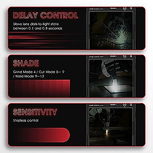 YESWELDER Large Viewing Screen 3.93"X3.66" True Color Solar Power Auto Darkening Welding Helmet, 4 Arc Sensor, for TIG MIG Arc Weld Grinding Welder Mask LYG-17800F-ST