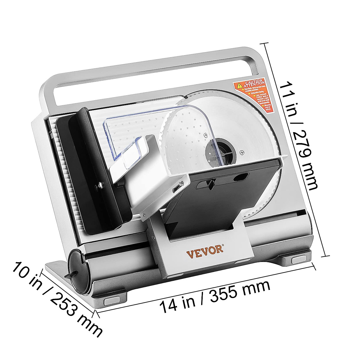 VEVOR Meat Slicer, 45W Electric Deli Slicer with Two 7.5" Stainless Steel Removable Blade, 0-15 mm Adjustable Thickness for Home Use, Child Lock Protection, Food Slicer Machine for Meat Cheese Bread