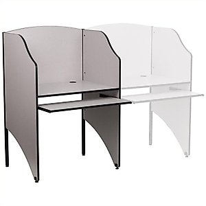 Flash Furniture Kevin Starter Student Study Carrel for Testing Centers and Classrooms, Starter Study Carrel Unit/Private Student Testing Desk, Gray