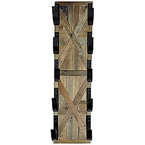 Autumn Alley Rustic Farmhouse Towel Rack for Rolled Towels – Stunning Barn Wood Farmhouse Bathroom Decor for Wall – Expertly Inlaid Wood with Matte Black Bar for Rustic Bathroom Decor