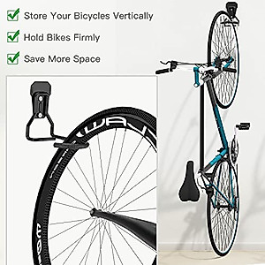 Housolution Bike Hanger Rack, [4 Pack] Heavy Duty Bike Hooks Wall Mount Rack Holder, Heavy Duty Bicycle Storage Hanger Vertical Stand for Garage, Black
