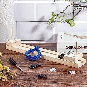 AHANDMAKER Bracelet Jig Bracelet Maker, Adjustable Length Wooden Jig Bracelet Maker, Wristband Maker Wooden Frame, Bracelet Knitting Tool, Bracelets Braiding Weaving Craft Tool