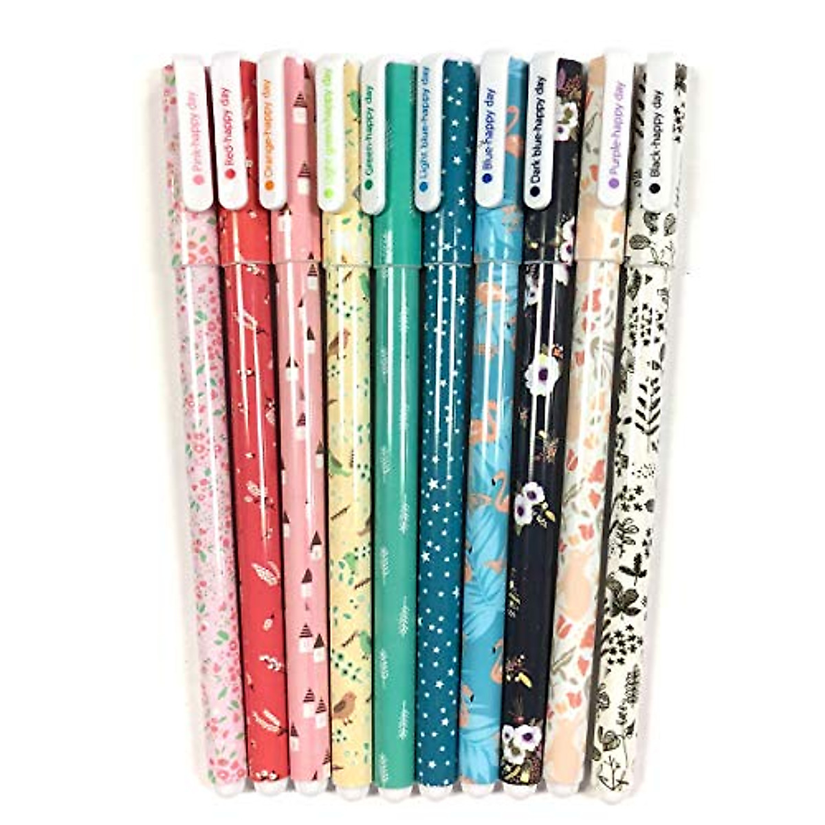 Wrapables Cute Novelty Gel Ink Pens, 0.5mm Fine Point (Set of 10) for School, Office, Stationery, Whimsical Multicolor Ink