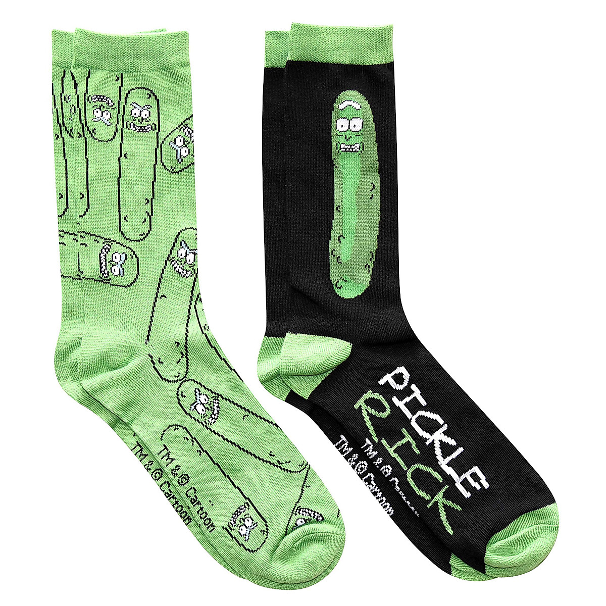 Hyp Rick and Morty Pickle Rick Men's Casual Crew Socks 2 Pair Pack