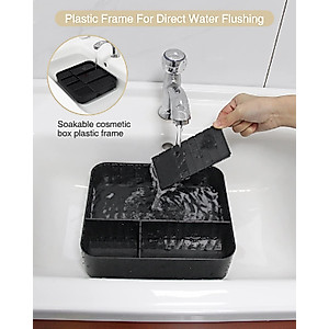 MONSTINA Makeup Train Cases, Professional Travel Makeup Bag, Portable Organizer Storage Bag for Cosmetics Makeup Brushes Toiletry Travel Accessories Black Small