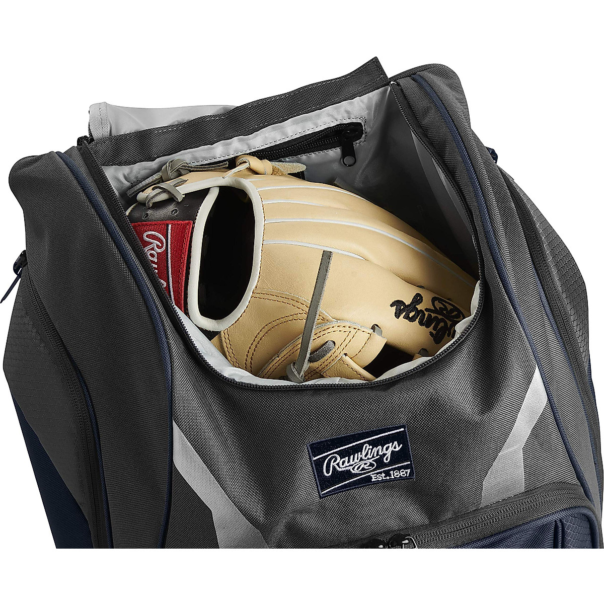 Rawlings | LEGION Backpack Equipment Bag | Baseball & Softball | Navy/Grey