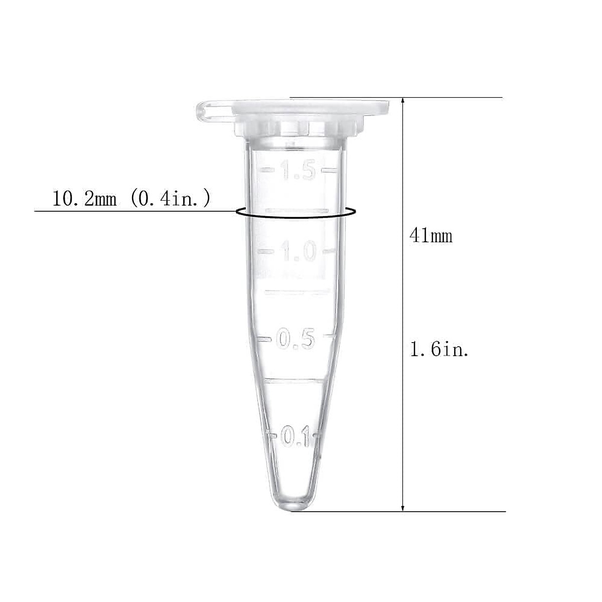 zoomto 1.5ml Microcentrifuge Tubes 500PCS,Centrifuge Tubes with Attached Lid,Clear Conical Micro Centrifuge Small Sample Bottle Vials Container for Lab,Plastic Lab Snap Tubes,Clear Graduation