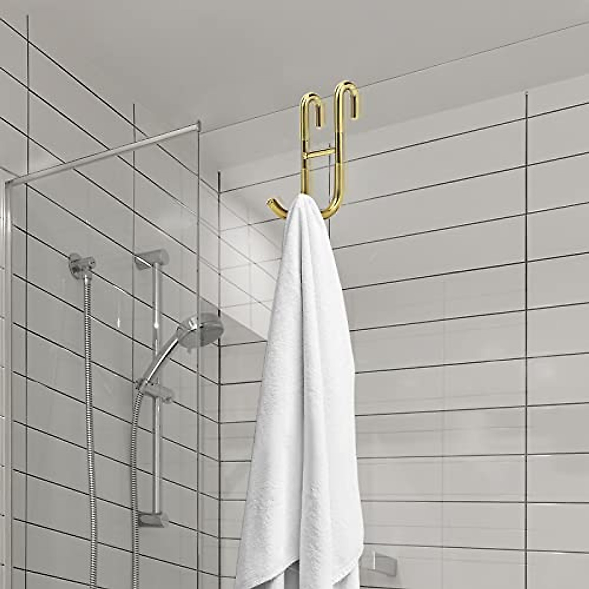 Shower Door Hooks 3 Pack,Over The Glass Door Hooks,Towel Hook for Frameless Glass Shower Door,Heavy Duty Rack Hooks for Robe,Towel