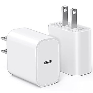 USB C Wall Charger, 2-Pack 20W Fast Charger Block, Type C PD Power Delivery Charging Block Plug for iPhone 11/12/13/14/Pro Max, XS/XR/X, iPad Pro, AirPods Pro, Samsung Galaxy and More(White)
