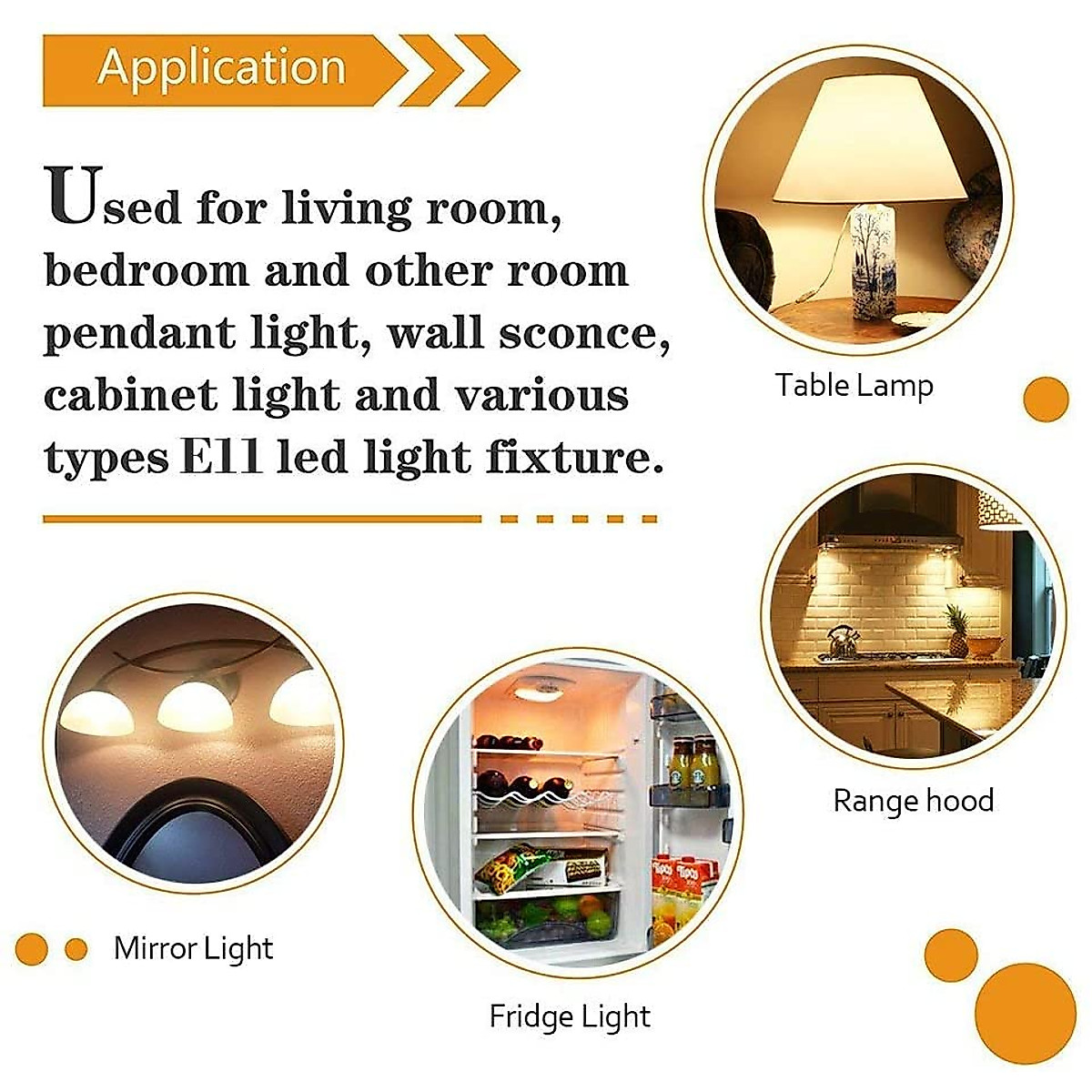 JERYJO E11 led Bulb 75w 100w Halogen Bulbs Replacement, JD e11 T4 Mini Candelabra Base 110V 120V 130 Voltage Input Light Bulbs, Warm White 3000K Pack of 4 (E11-4PWW)