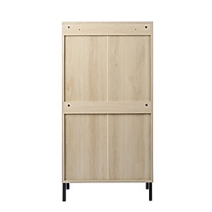 Rattan Shoe Storage Cabinet with 3 Flip Drawers for Entryway, Freestanding Shoe Rack Modern Slim Entryway Shoe Organizer with Half Round Woven Rattan Doors for Hallway (Rattan-3 Drawers)
