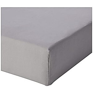AmazonBasics everyday 100% cotton Fitted Sheet, Dark Gray 180 x 200 x 30 cm