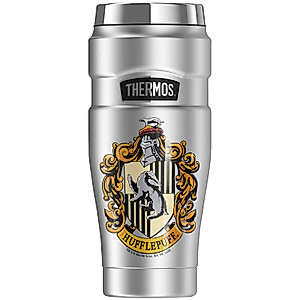 THERMOS Harry Potter Hufflepuff House Crest, STAINLESS KING Stainless Steel Travel Tumbler, Vacuum insulated & Double Wall, 16oz