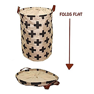 Laundry Basket Fabric Collapsible Extra Large Round Storage Bin 22 Inches - Great for Clothes, Laundry, Toys, Baby Nursery