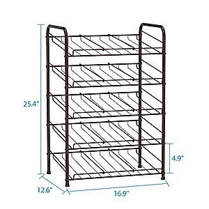 Can Rack Organizer 5 Tier Can Storage Dispensers Rack Holder for Pantry, Kitchen Cabinets, Storage for to 60 Cans(Brown)