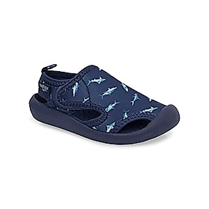 OshKosh B'Gosh Boy's Swimmie Sandal, Navy/Print, 8 Toddler