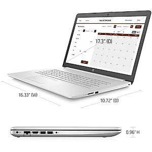 2022 HP Laptop 17.3" HD+ Anti-Glare Display, Intel Core i3-1115G4, 16GB DDR4 Memory, 1TB HDD + 128GB PCIe SSD, True Vision HD Webcam, Numeric Keypad, WiFi, HDMI, Windows 11 Home, Silver