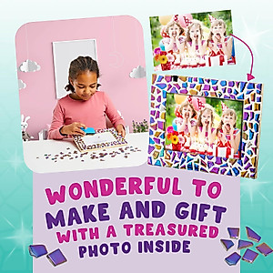 PURPLE LADYBUG Decorate Your Own Picture Frame Craft Kit – Easter Craft for Kids Ages 8-12, Birthday Gift & DIY Mosaic Frame Craft for Girls Ages 6-8, Fun Arts & Crafts for 7-Year-Old Girls