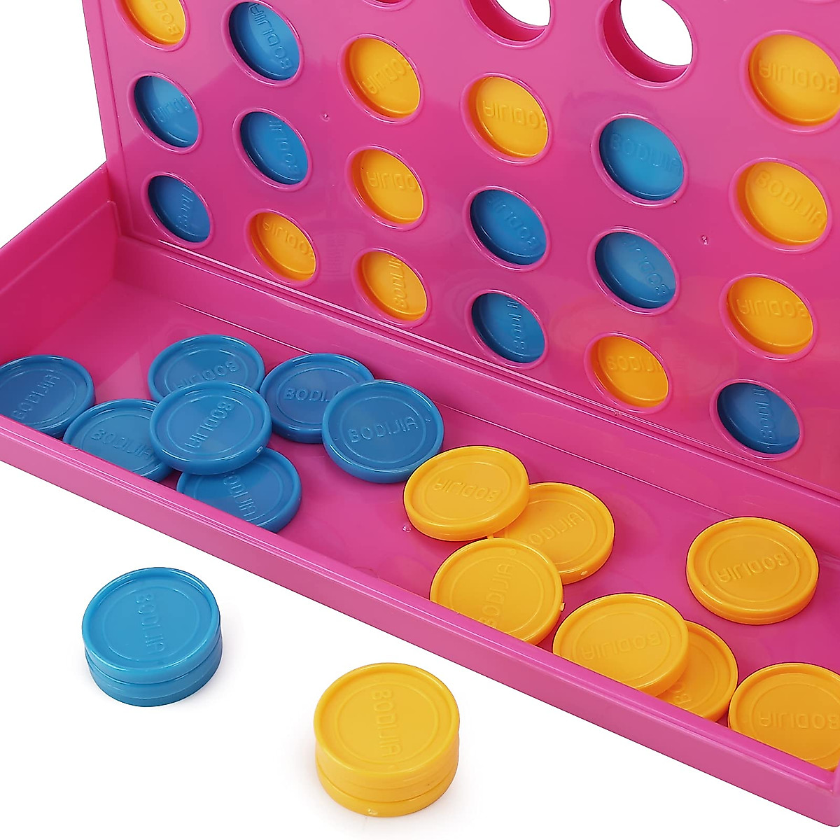 4 in a Row, 2 Pack Board Games, Four in a Row Game, 8.2 Inch Travel Size Line Up 4, Classic Family Toy for Kids and Family for Fun, Pink, Green (2 Pcs)