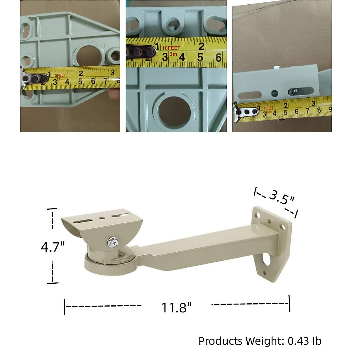 Ivosmart Heavy Duty Aluminum Indoor Outdoor Wall Mount Security Surveillance Camera Housing Mounting Bracket Stand, 2 Pack