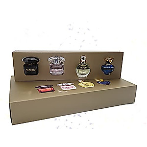 Versace Gifts & Sets Womens Mini Set (Crystal Noir/Bright Crystal/ Eros Pour Femme EDT, Pour Femme Dylan Blue EDP)