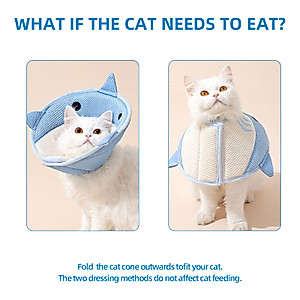 Oceskyha Cat Cone Collar Soft to Stop Licking, Cat Recovery E Collar for Small Large Cats,Collar for Small Dogs Teddy Dog, Cat Neck Cone Alternative for Cats Kittens(Blue Dink)