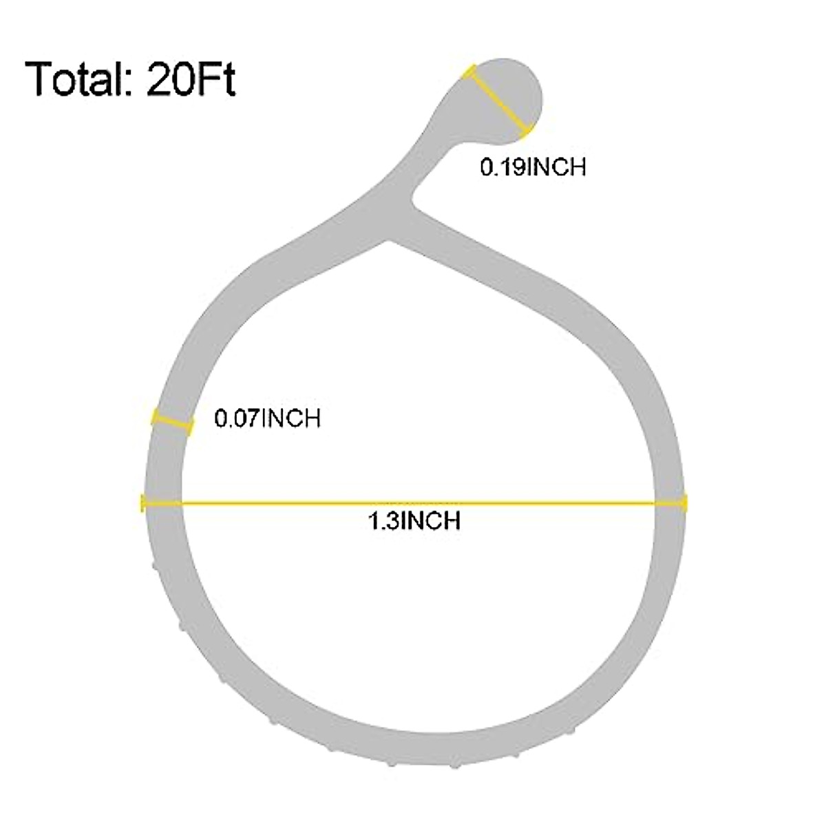 Garage Door Seals Bottom Rubber Weather Stripping, P-Bulb Garage Door Bottom Weather Seal Suitable for Weatherproof, Replacement Overhead Doors (20FT, Grey)