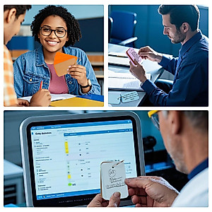 Koogel 300 Pieces 2.2 x 3.5 Inches Multicolor Kraft Paper Binder Ring Easy Flip Flash Card Study Cards/Memo Scratch Pads/Bookmark/DIY Greeting Card/Index Card Stock/Note Card(50 Sheets per Set)