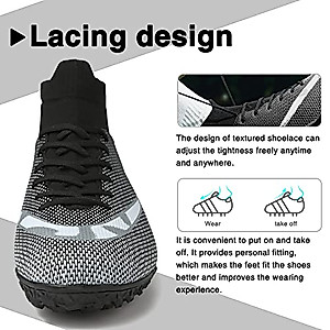 ISoccer Shoes Mens Soccer Cleats Women Turf Soccer Shoes Men Tacos De Futbol para Hombre Football Cleats for Big Boy Zapatos De Futbol para Hombres Futbol Futsal Shoes High Top Shoes TF