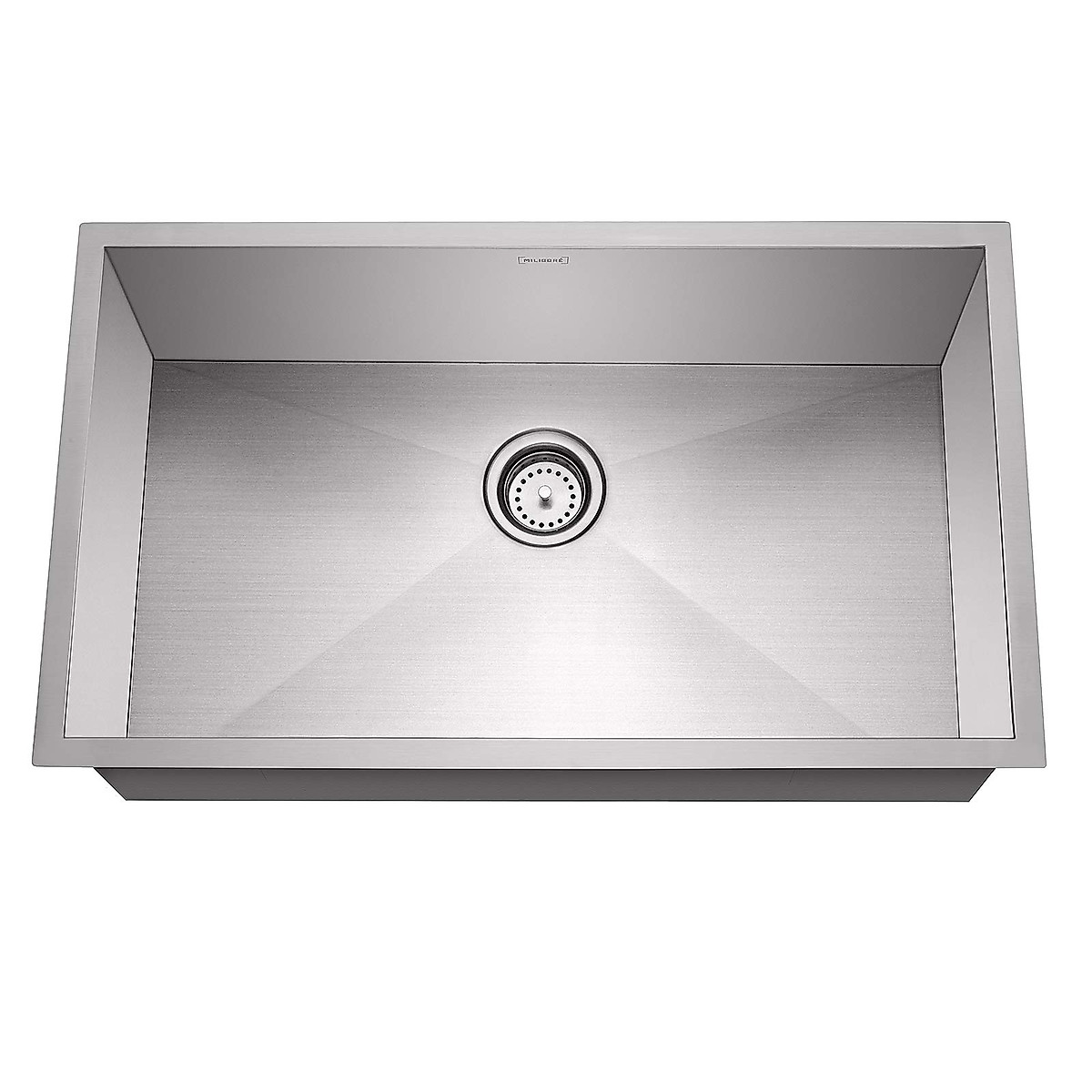 Miligoré 32" x 19" x 10" Deep Single Bowl Undermount Zero Radius 16-Gauge Stainless Steel Kitchen Sink - Includes Drain/Grid